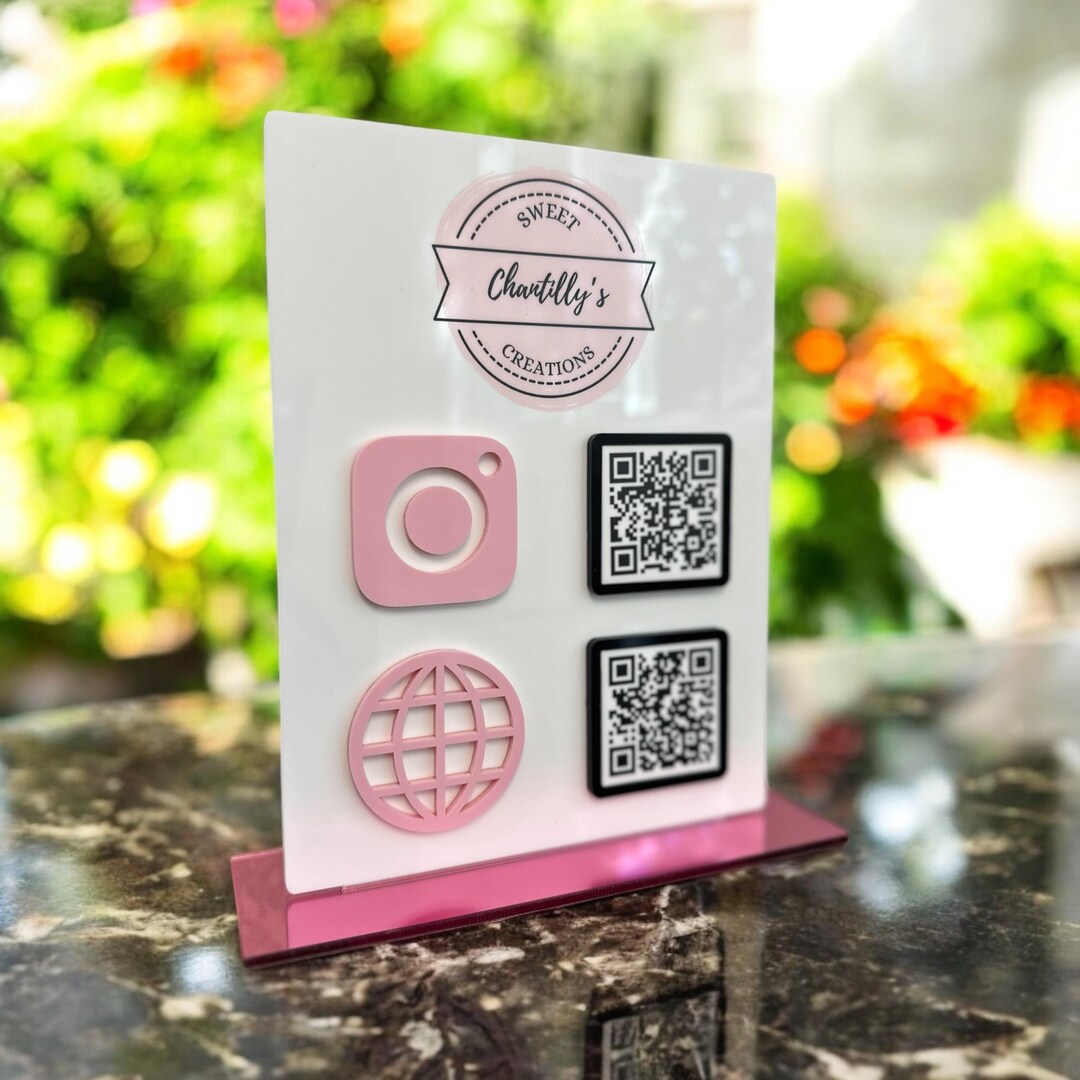 QR Code Sign, Acrylic Business Sign With Custom Business Name, Payment ...