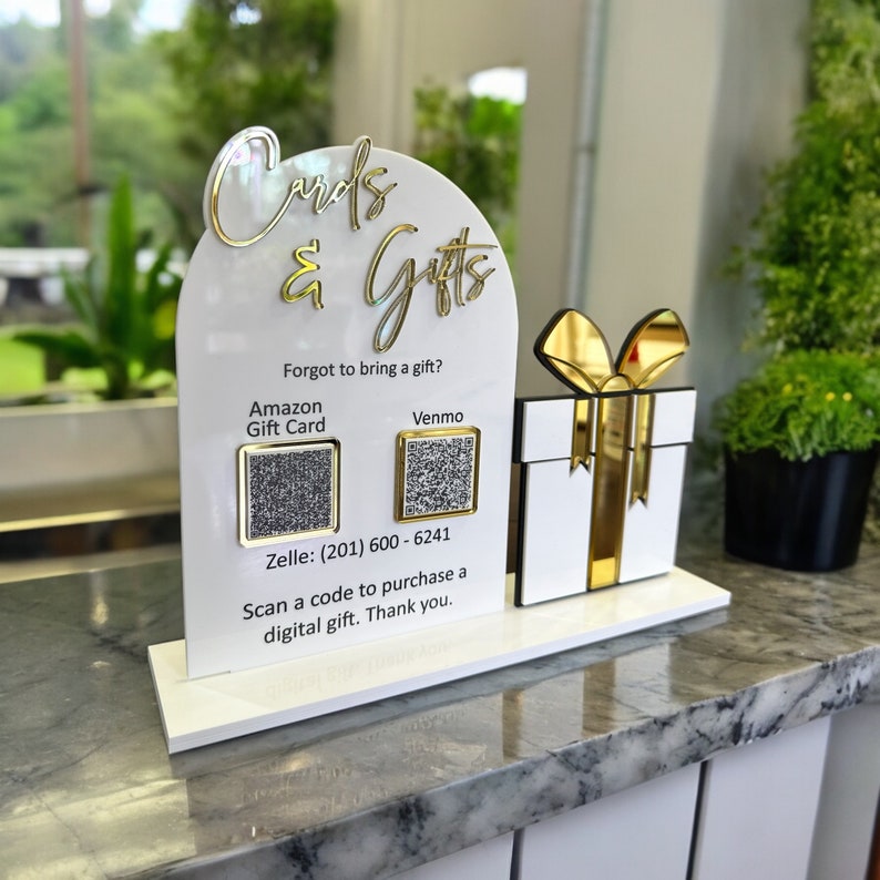 Two QR Code Custom Sign With Present Box, Gift Stores, Wrapping ...