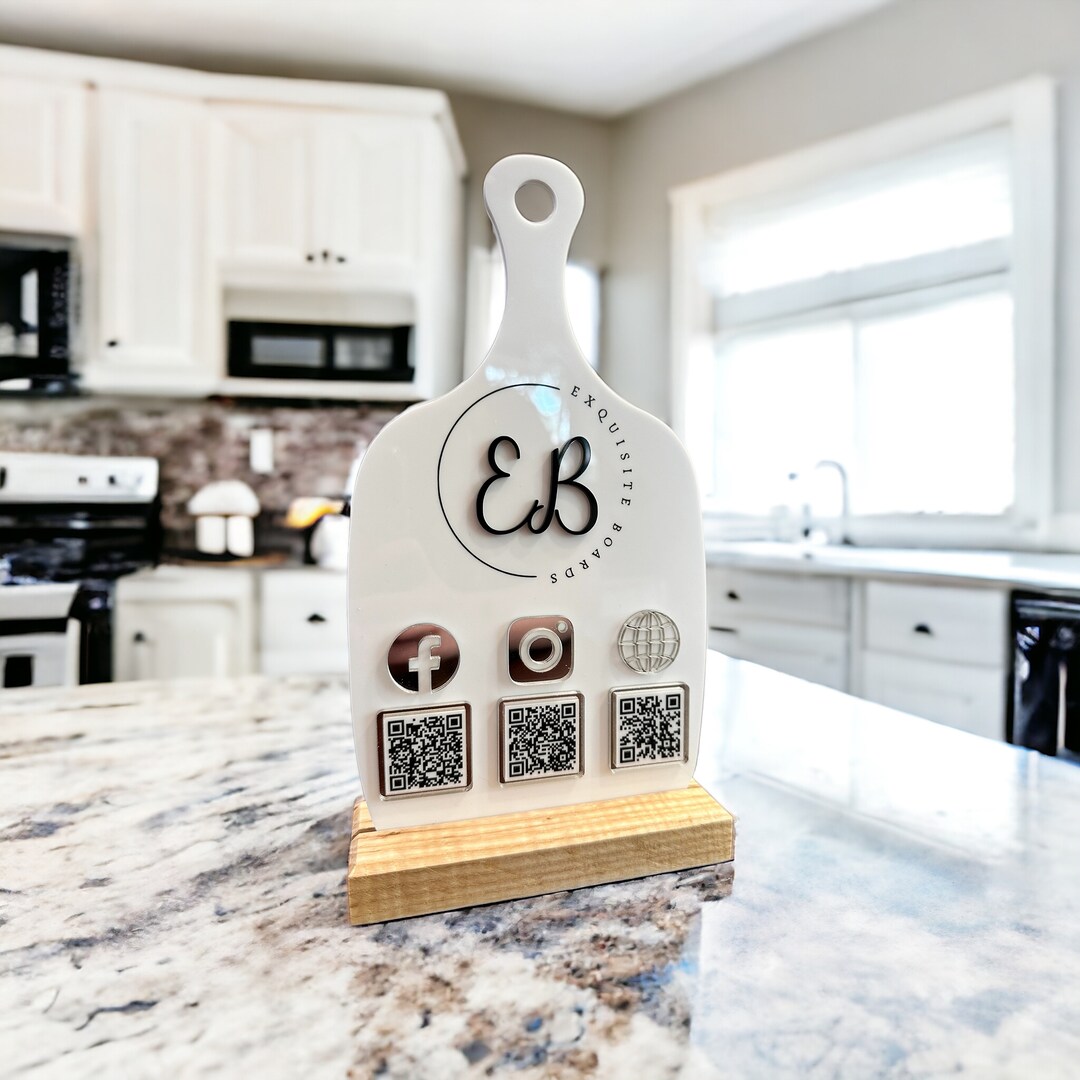 Custom QR Code Sign Charcuterie Board Three QR Codes, Marketing Sign ...