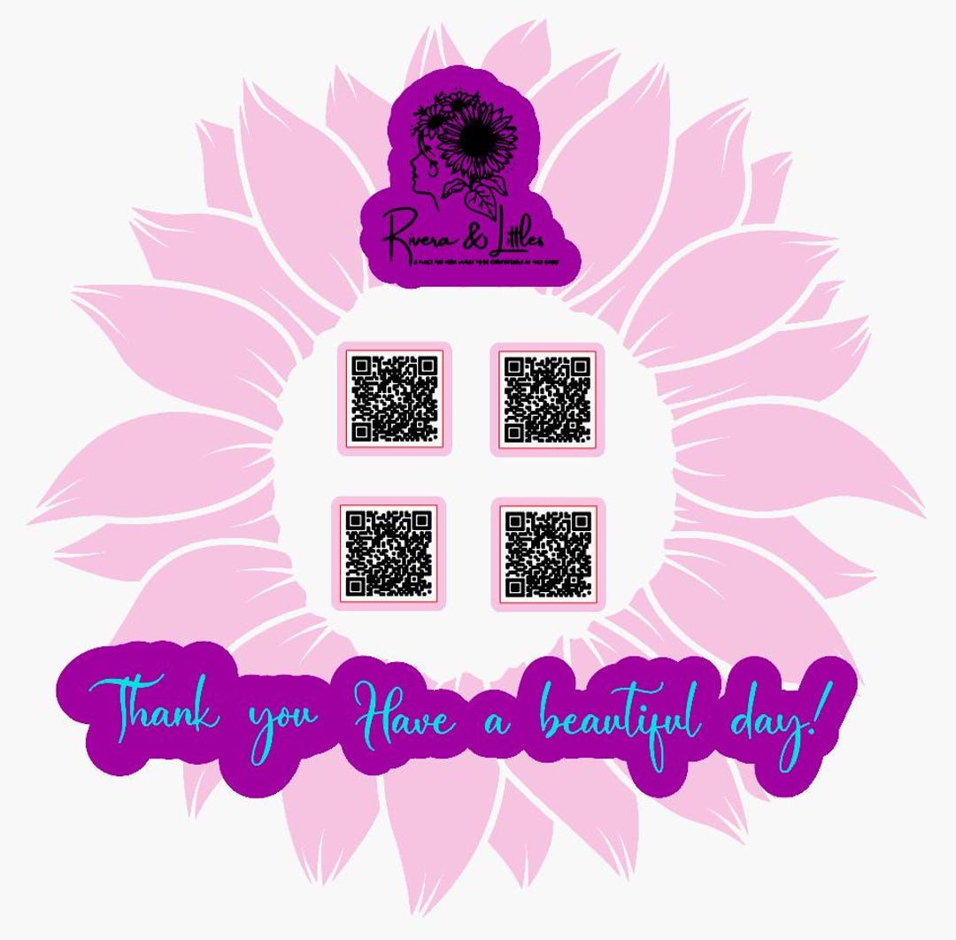 Sunflower QR Code Sign Four QR Codes and Printed Detailing on the Back ...