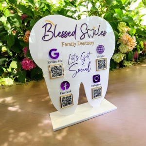 Custom Tooth-shaped QR Code Sign – Perfect for Dental Offices, Clinics ...