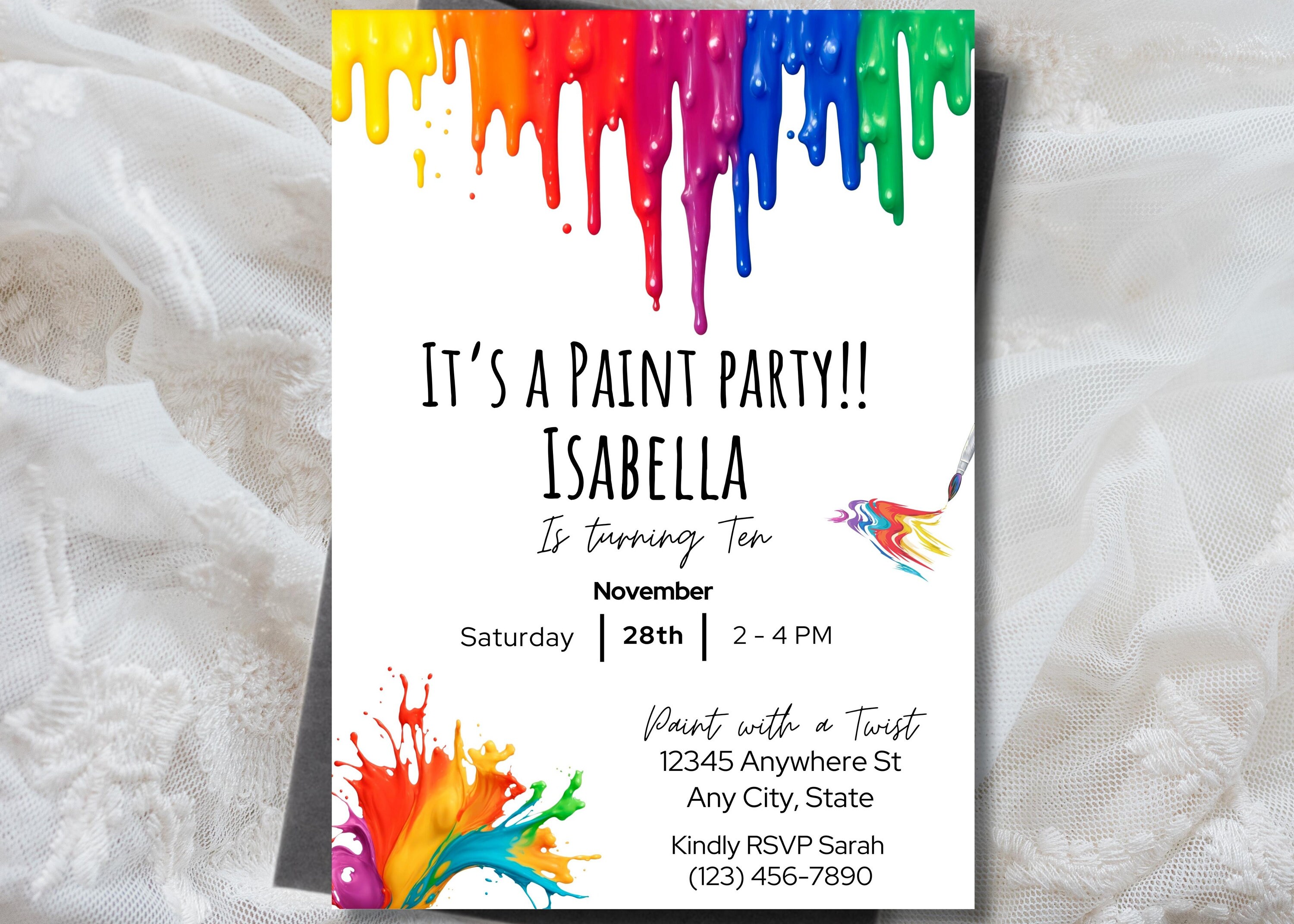 Editable Birthday Invitation Digital Editable in Canva Printable ...