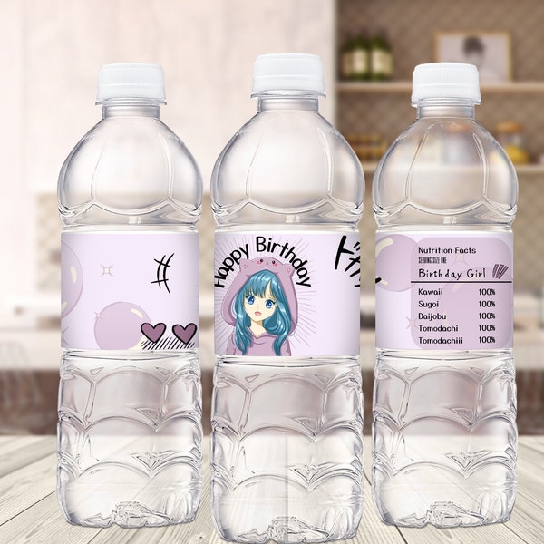 Anime Party Labels - Etsy