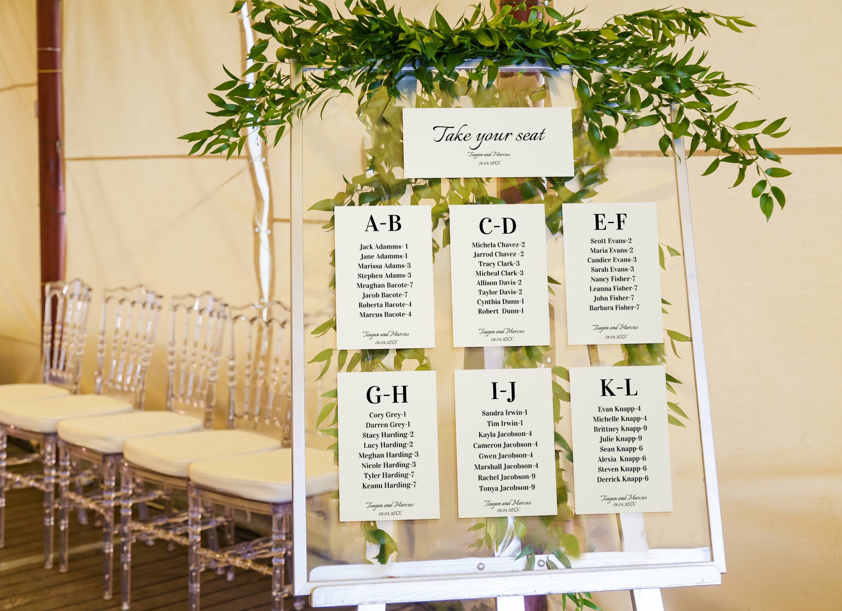 Wedding Seating Chart Card Template, Editable Seating Chart Cards for ...
