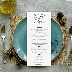 Wedding Buffet Menu Cards Elegant Buffet Menu Cards Editable - Etsy