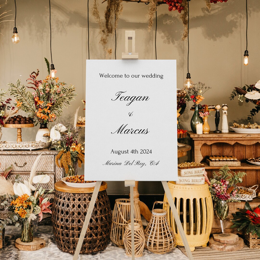 Editable Wedding Welcome Sign Template, Minimalist Welcome Wedding Sign ...