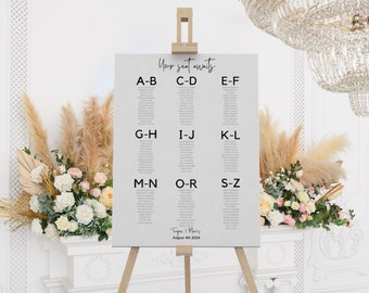 Linear Wedding Seating Chart for Modern Minimalist Wedding - Etsy