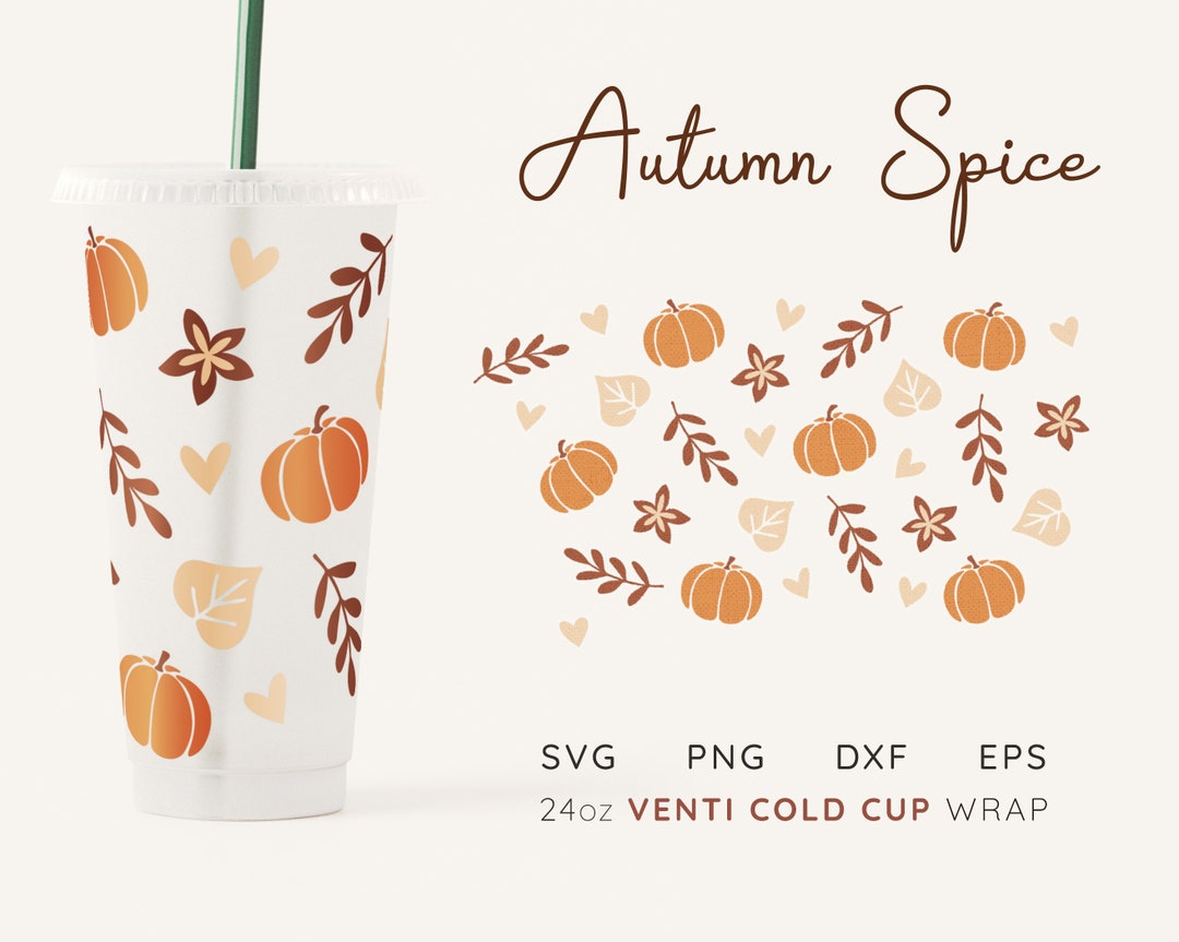 COLD CUP SVG Fall Cold Cup Wrap No Hole Cold Cup Wrap Fall Cup Wrap Svg ...
