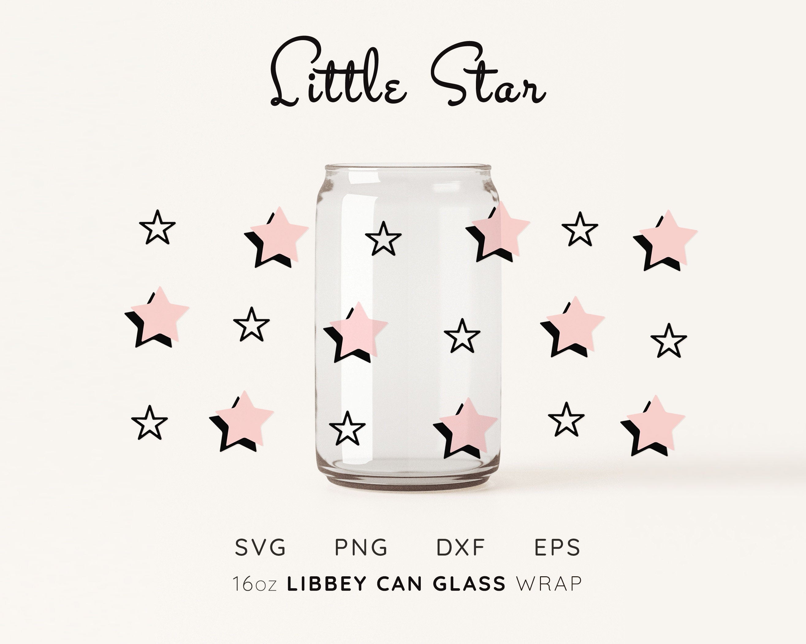 LIBBEY GLASS SVG Little Stars Libbey Glass Can Svg Cute Libbey - Etsy