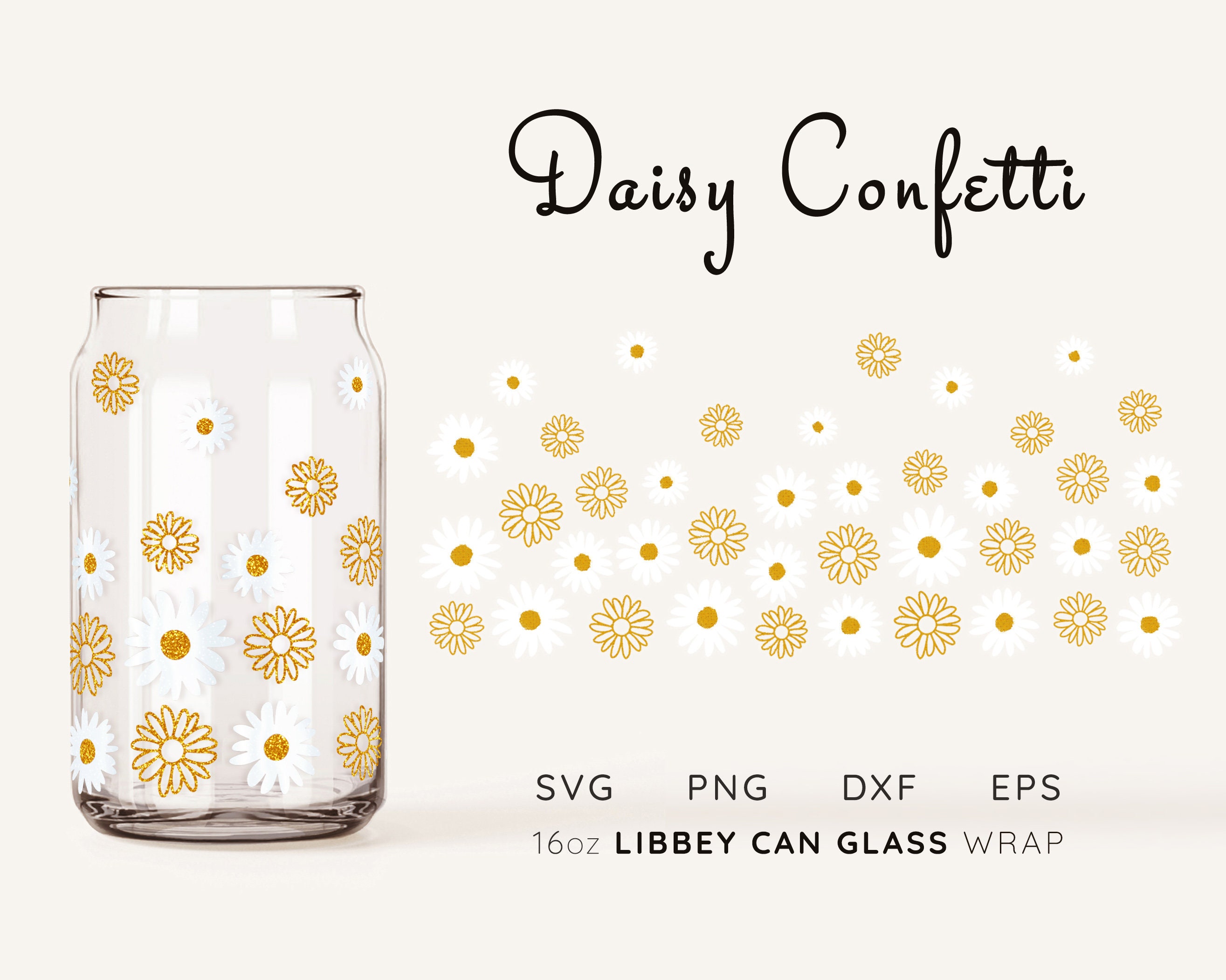 Daisy Svg Flower Libbey glass Svg Svg Floral Wrap Svg Png DXF files for ...