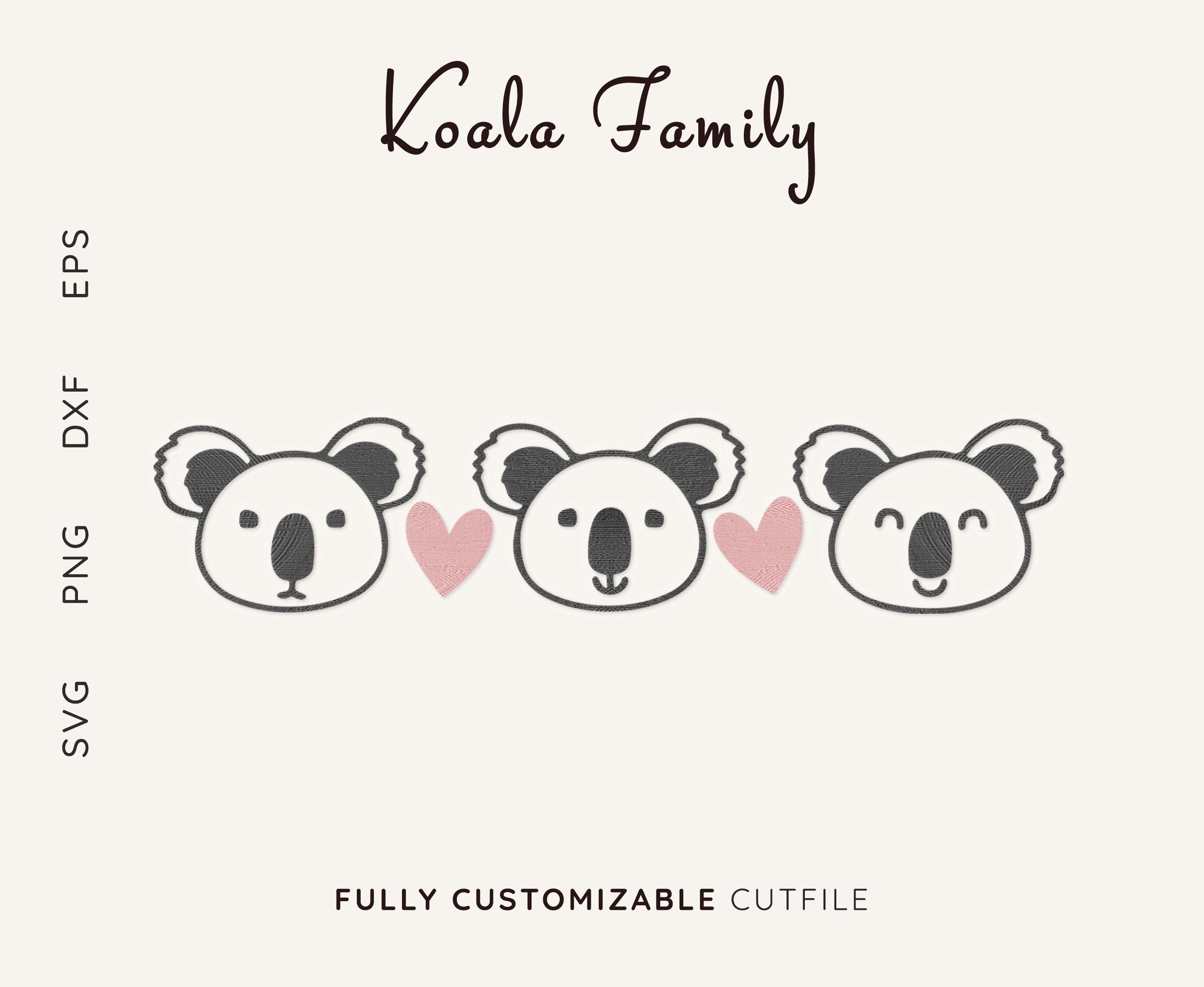 Koala Svg Cute Koala Face Svg File Kawaii Koala Bear Svg | Etsy Australia
