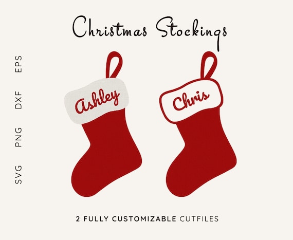 STOCKING SVG CHRISTMAS Stocking With Name Svg File for Cricut | Etsy