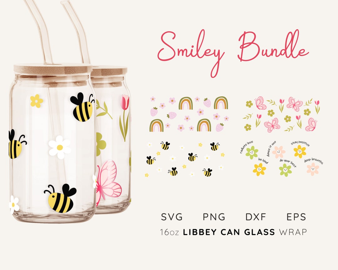 Libbey Glass SVG Bundle Beer Can Glass Svg Wrap Flower Glass Beer Can ...