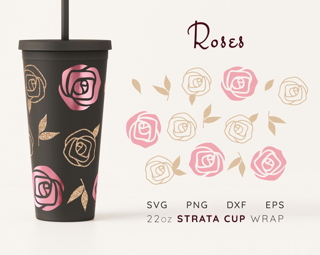 Roses Strata Cup Wrap SVG: Valentine's Day Tumbler Design (digital ...