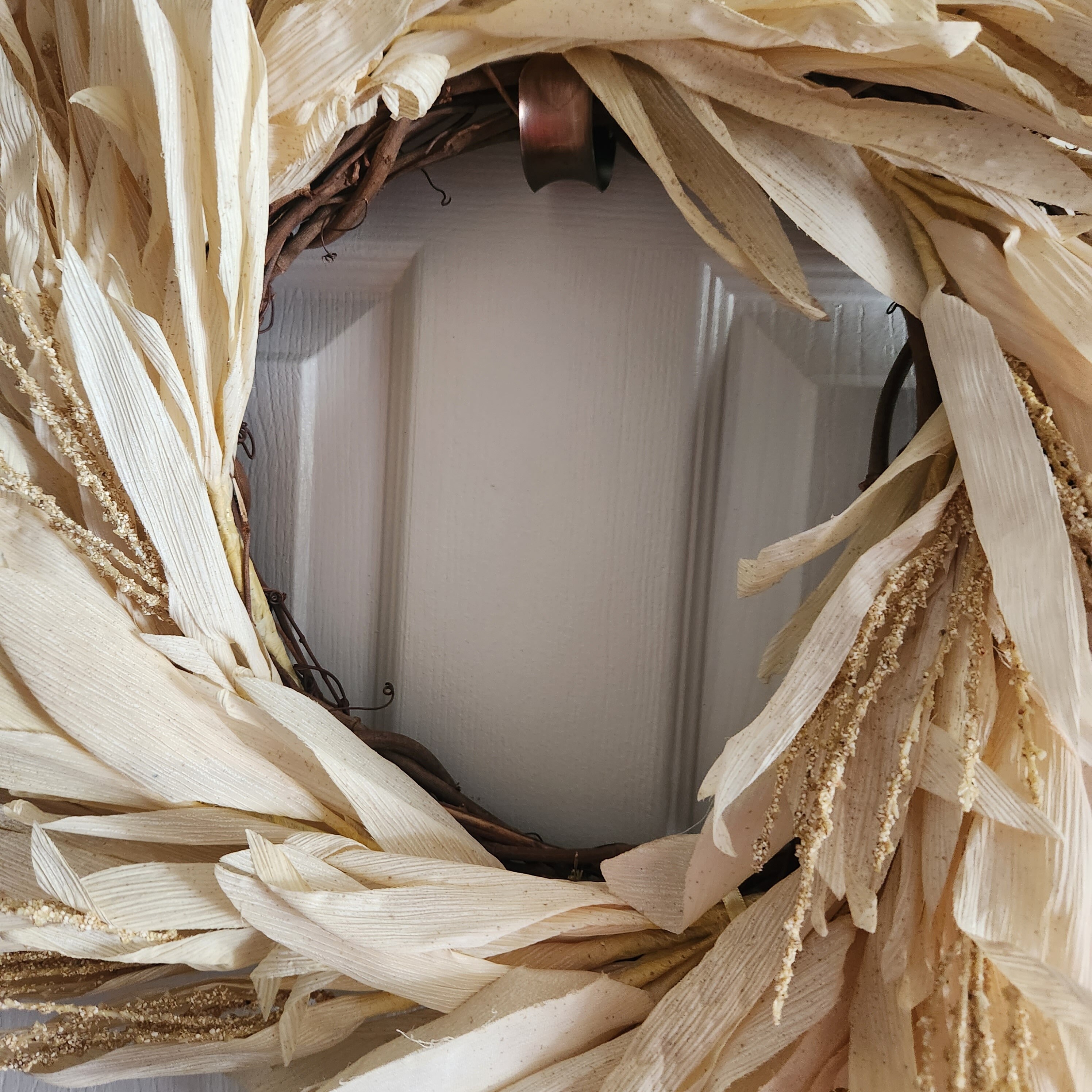 Fall Corn Husk Wreath for Front Door Cream Biege Wreath for - Etsy