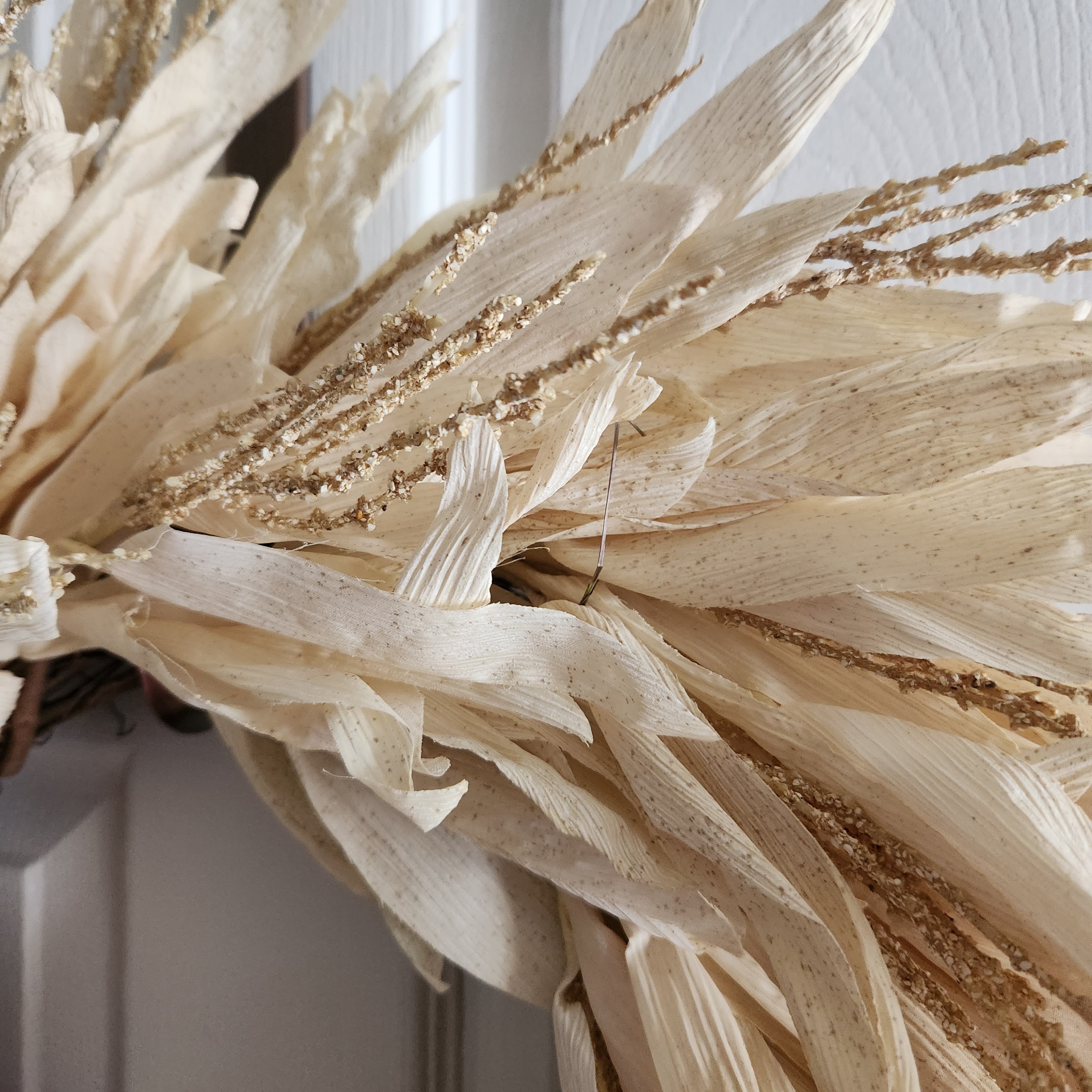 Fall Corn Husk Wreath for Front Door Cream Biege Wreath for - Etsy