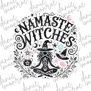 Namaste Witches Sublimation Design | Yoga Witch PNG | Digital Download ...