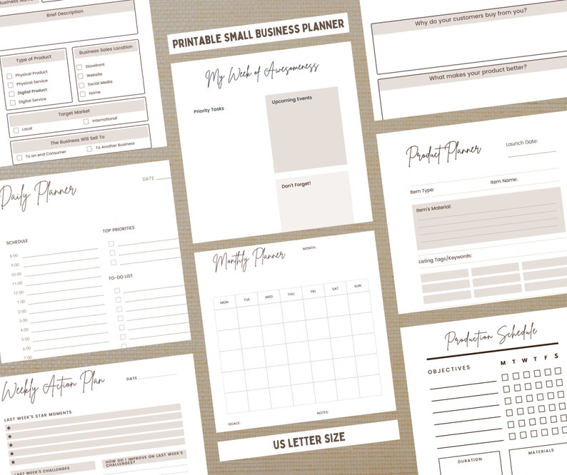Ultimate Small Business Planner Printable PDF Editable - Etsy
