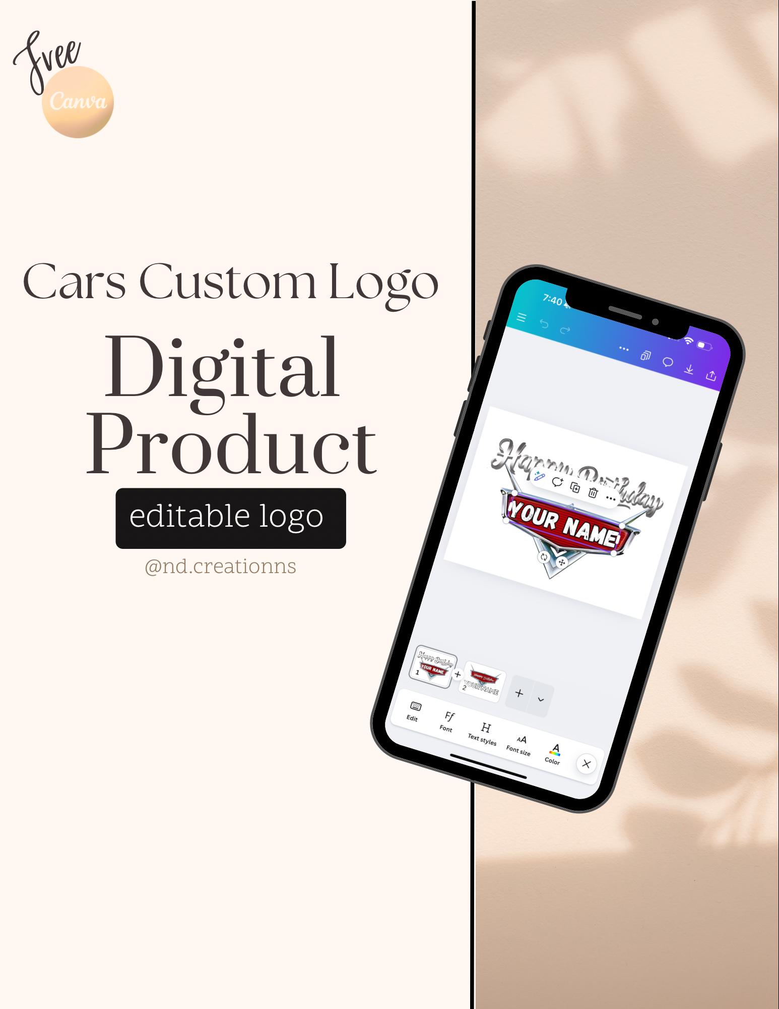 Personalized Cars Custom PNG Logo | Cars Birthday | Custom Cars Logo ...