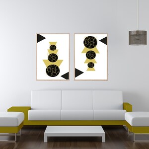 2 Set Wall Art / Geometric Shapes/ Digital Download | Etsy