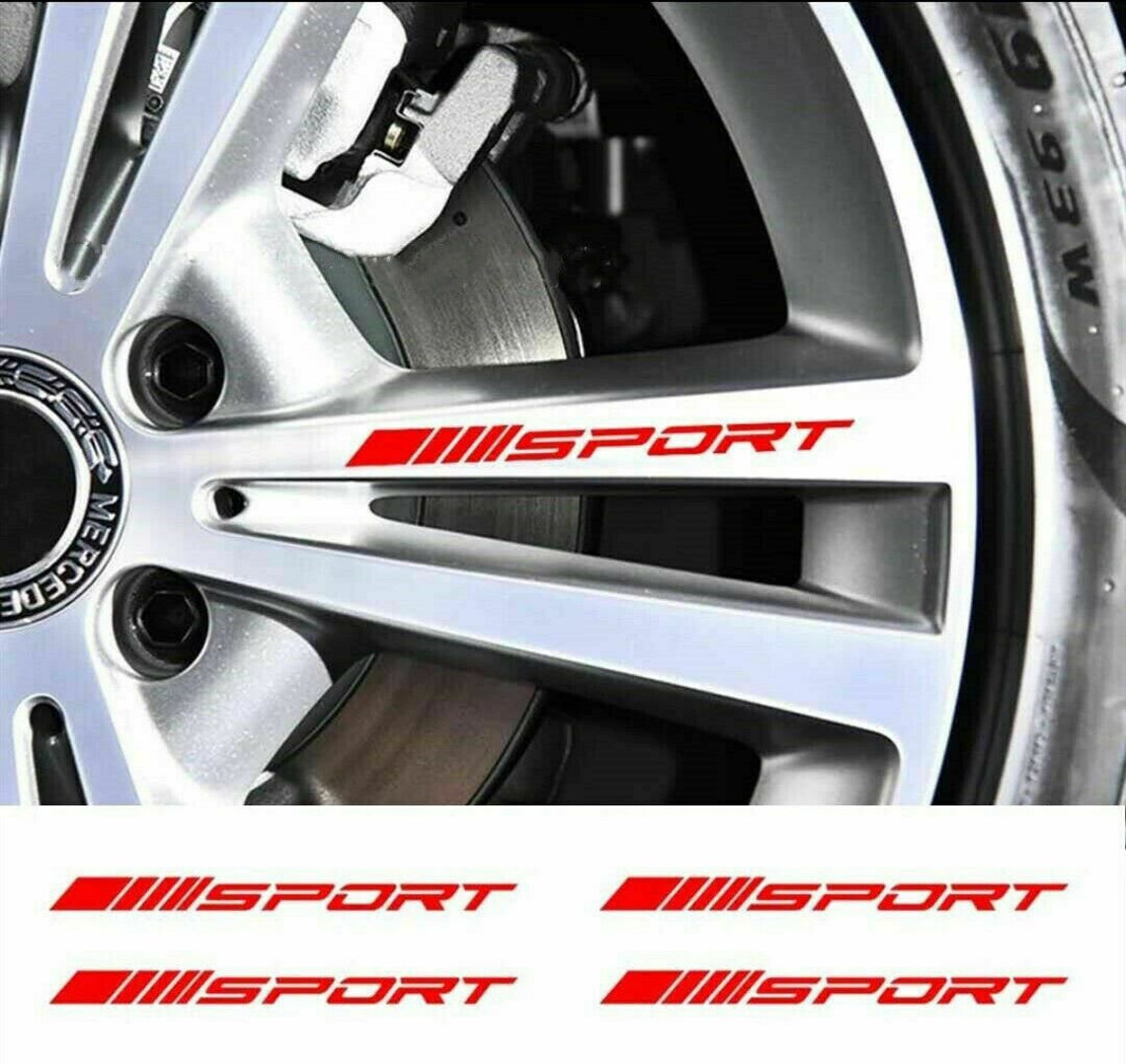 4pc Wheels Rims Sport Racing Decal Stripes Stickers Emblem Etsy