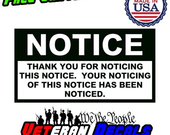 Funny Notice Sticker - Etsy