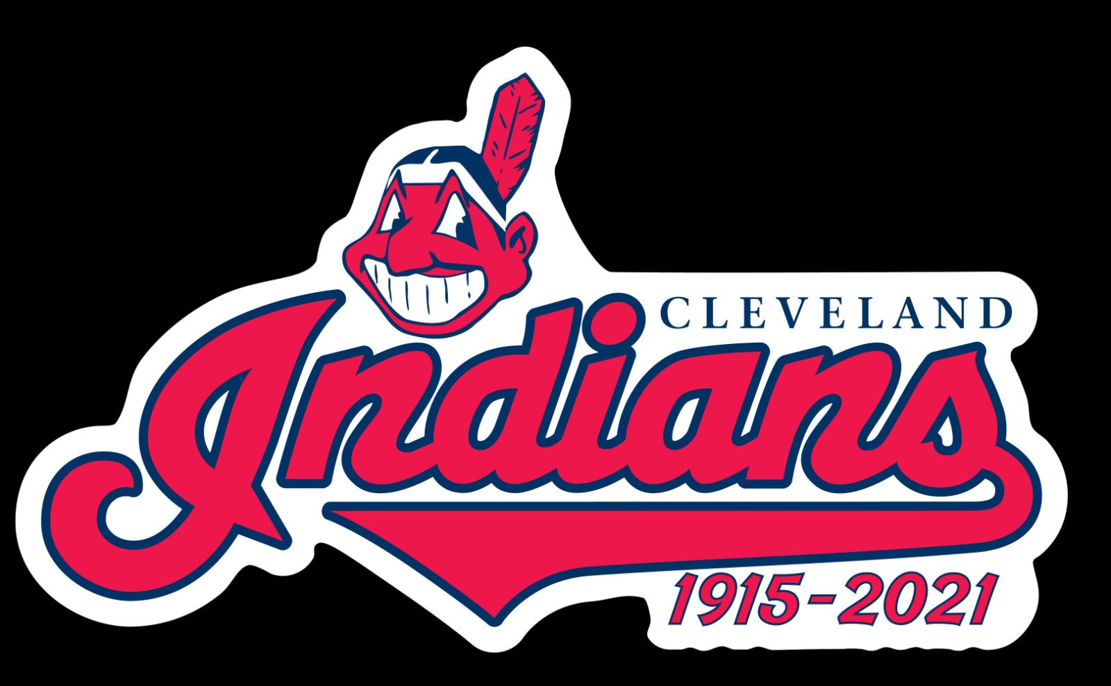 CLEVELAND INDIANS CHIEF wahoo decal 1915-2021 Name Change | Etsy
