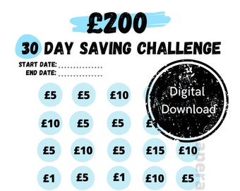 Digital Download, 300 Pounds in 30 Days, Saving Challenge, Money ...