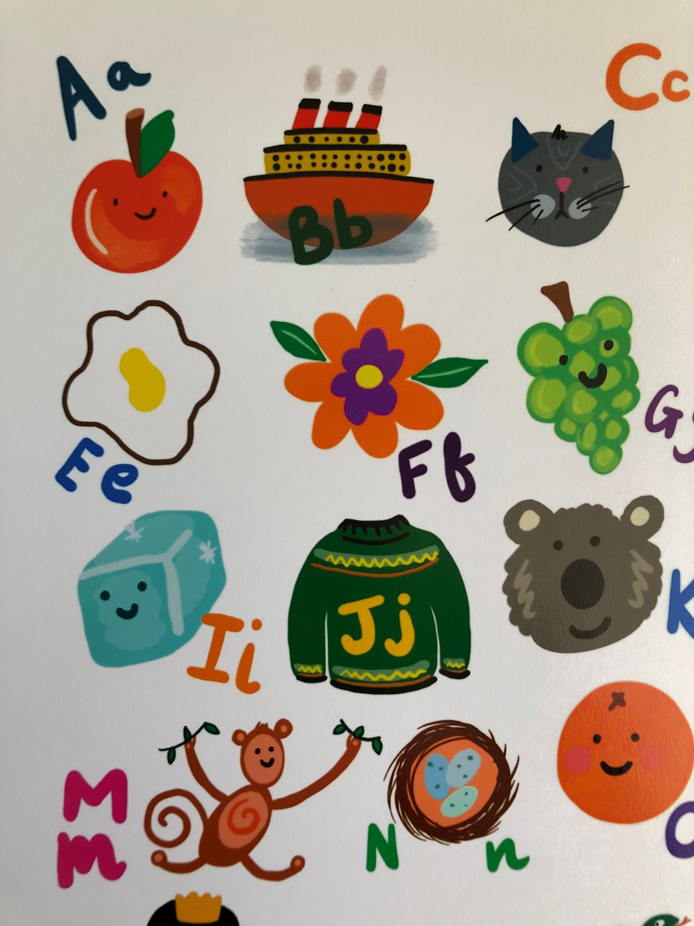 Cute Illustrated Alphabet Poster A3 - Etsy UK