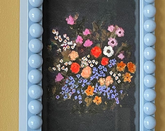 Blue Bobble Bobbin Frame With Wildflower Brittany Smith Print - Etsy