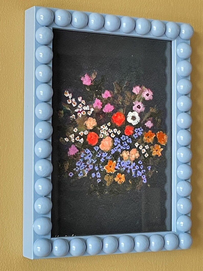 Blue Bobble Bobbin Frame With Wildflower Brittany Smith Print - Etsy