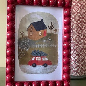 Wooden Bobbin Bobble Photo Frame , Picture Frame, Hand Painted, Glossy ...