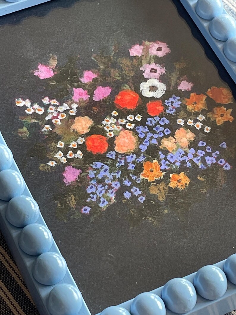 Blue Bobble Bobbin Frame With Wildflower Brittany Smith Print - Etsy