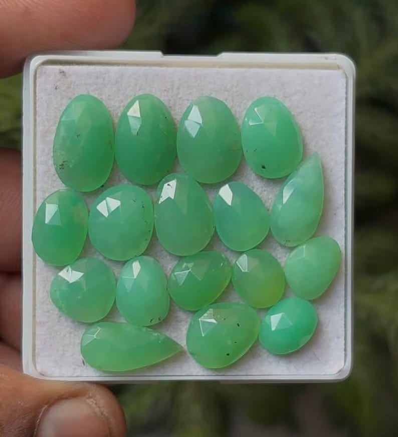 Natural Chrysoprase Free Form Mix Shape Rose Cut Flat Back Salice Loose ...