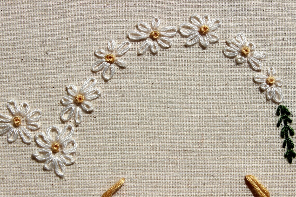 Daisy Photo Finished Embroidery Modern Embroidery Female Gift Stitching ...