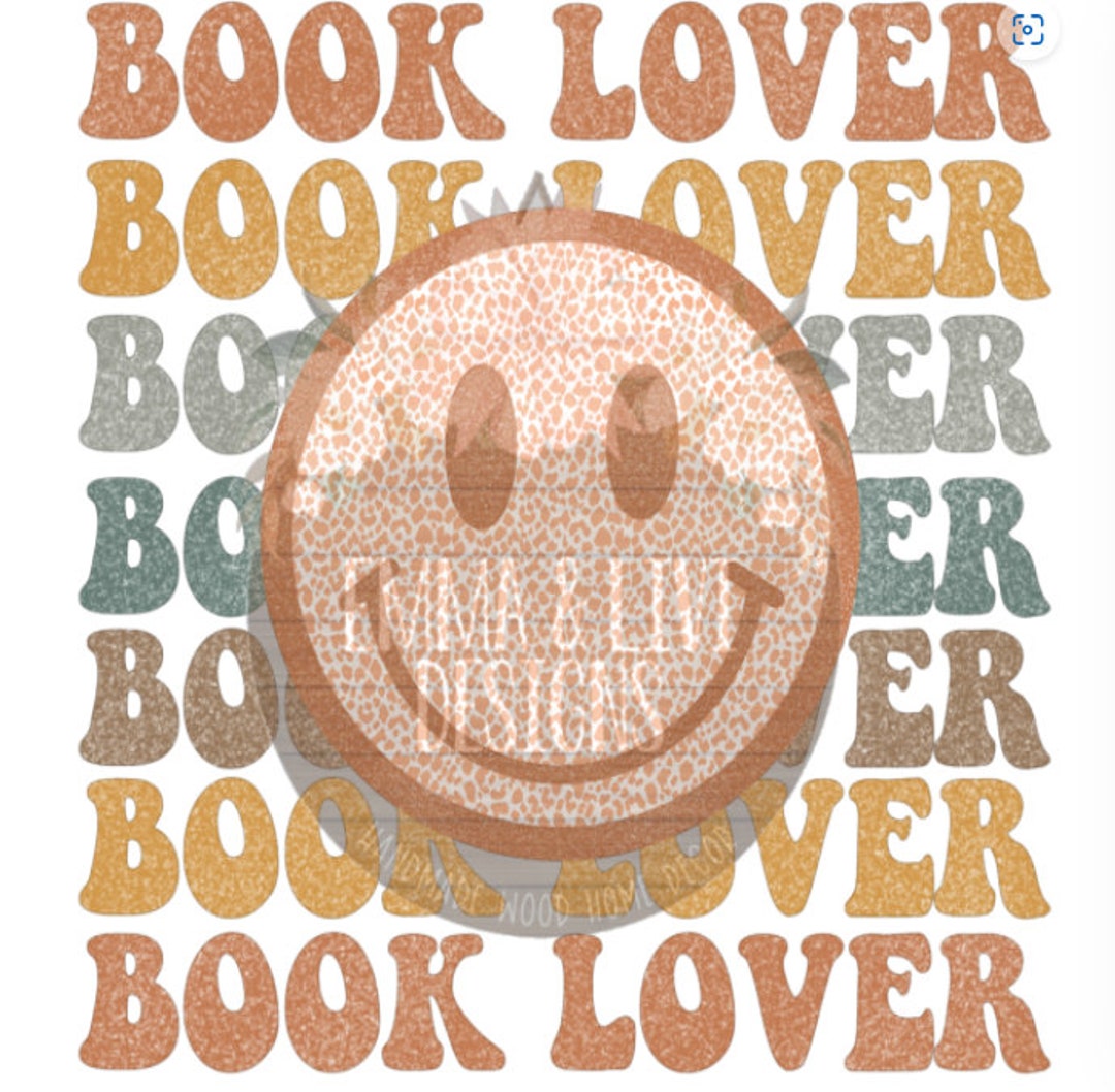 Book Lover PNG | Smiley Face PNG | Bookish | Book Lover Gift | Digital ...