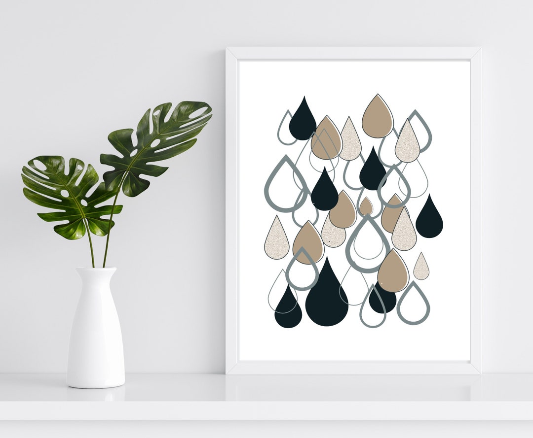 Raindrops | Wall Art | Printable Art | Digital Download | Abstract ...