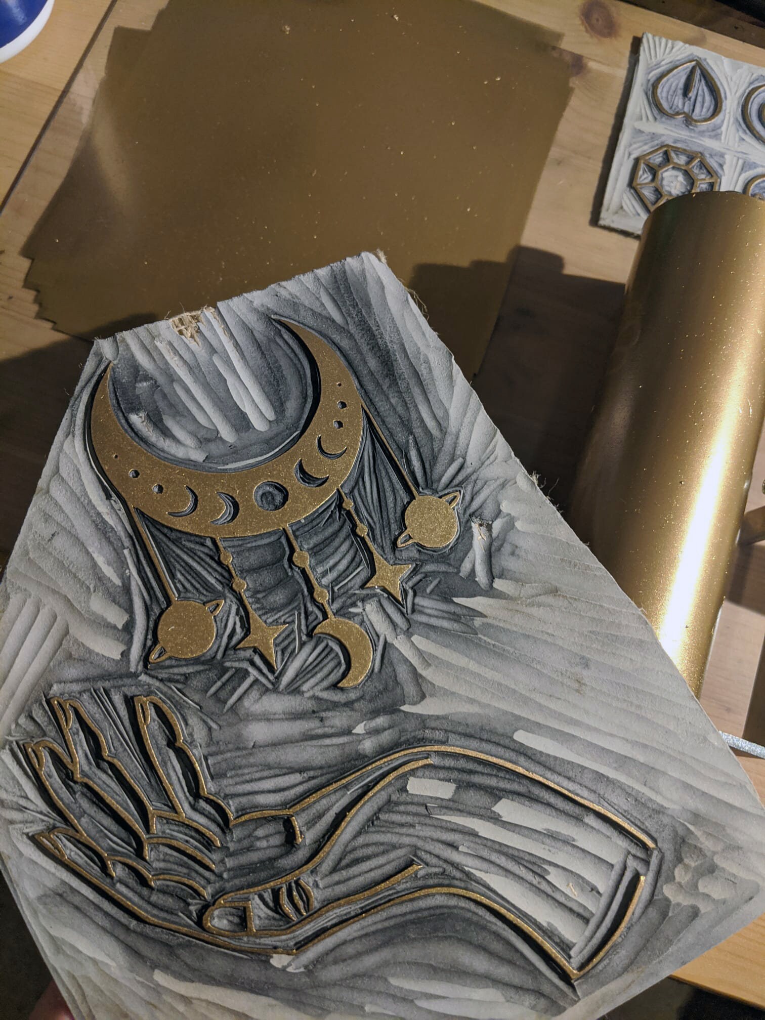 The Universe in Your Hand - Linocut Inspired by Astrology, Tarot ...