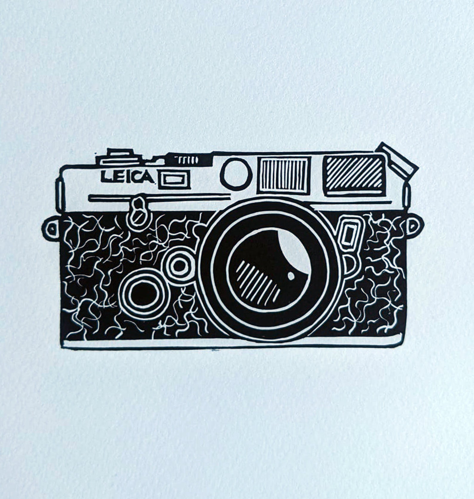 Leica, Camera, Action Original Linocut Inspired by Vintage Cameras ...