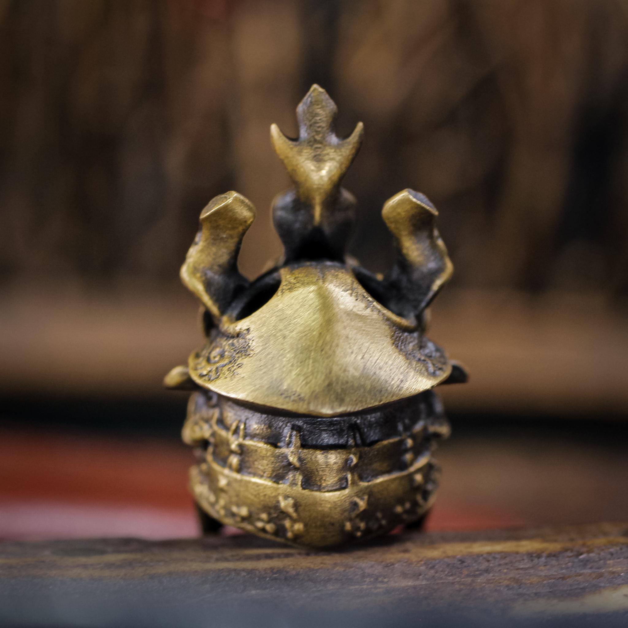 Samurai Oni Helmet Brass Bead: Handcrafted Paracord Lanyard Charm - Etsy
