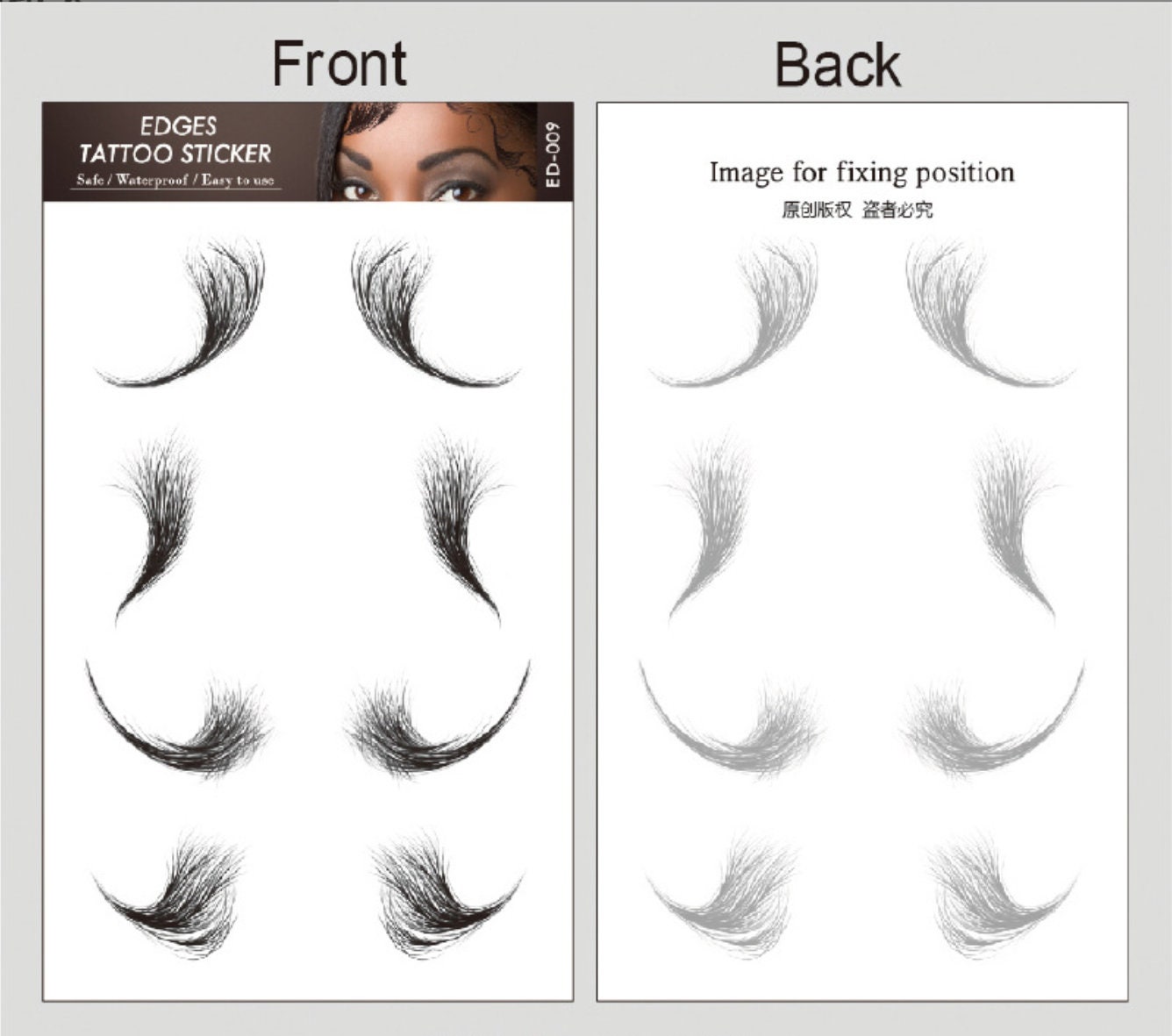 6 Sheets Temporary Tattoos Stickers Waterproof Hair Edge Hairline Body ...