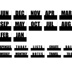 Folder Tabs Planner,journal Tabs Templates Bundle, Tabs Template Set ...