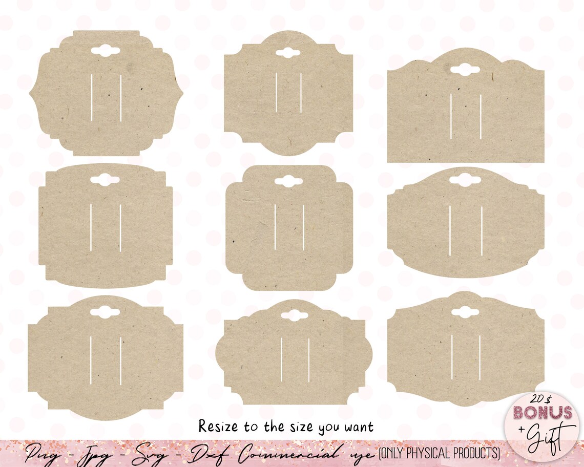 Display Card for Bows Display Card Templateearring Card SVG | Etsy