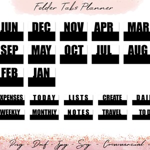 Folder Tabs Planner,journal Tabs Templates Bundle, Tabs Template Set ...