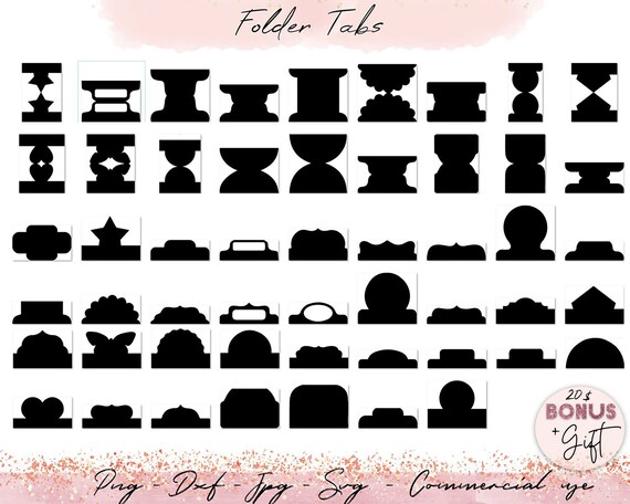 Journal Tabs Templates Bundle Tabs Template Set Double - Etsy