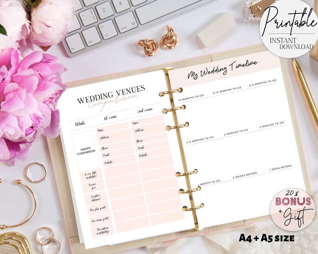 Printable Wedding Planner,wedding Organizer,bride Planner,wedding ...
