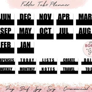 Folder Tabs Planner,journal Tabs Templates Bundle, Tabs Template Set ...