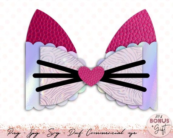 Cat Hair Bow Bundle Svg Hair Bow SVG Bow Template Hair Bow | Etsy
