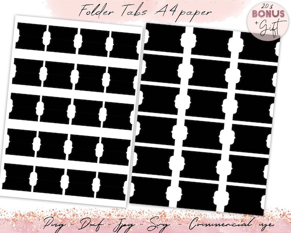 Journal Tabs Templates A4 Paper Tabs Template Set Double - Etsy