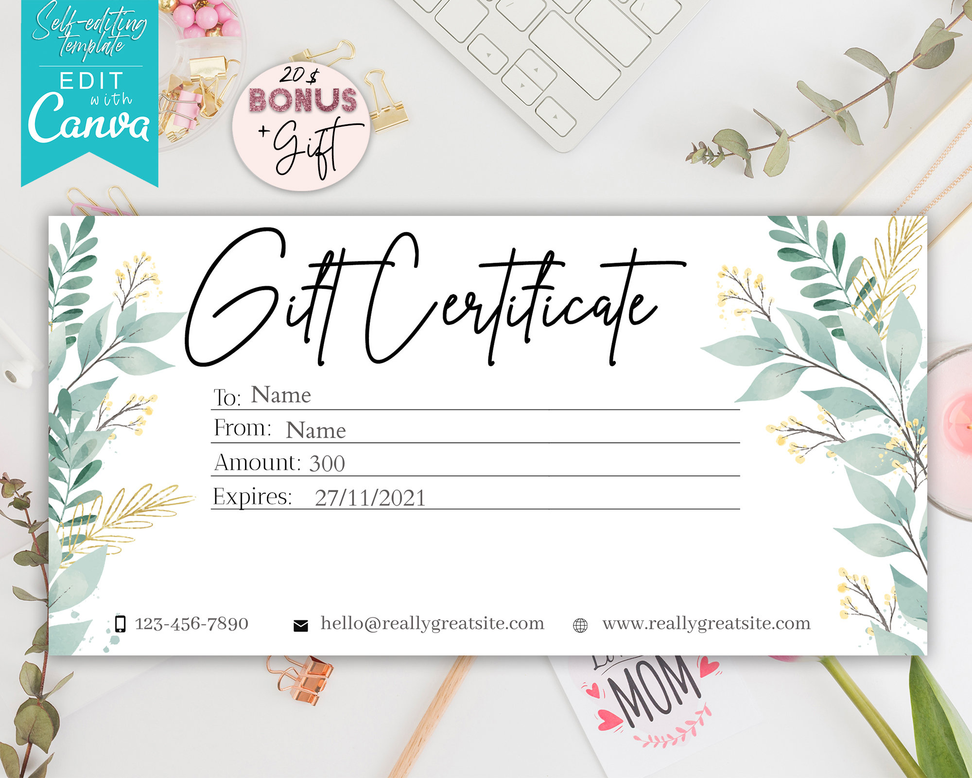 Cute Gift Certificate Template